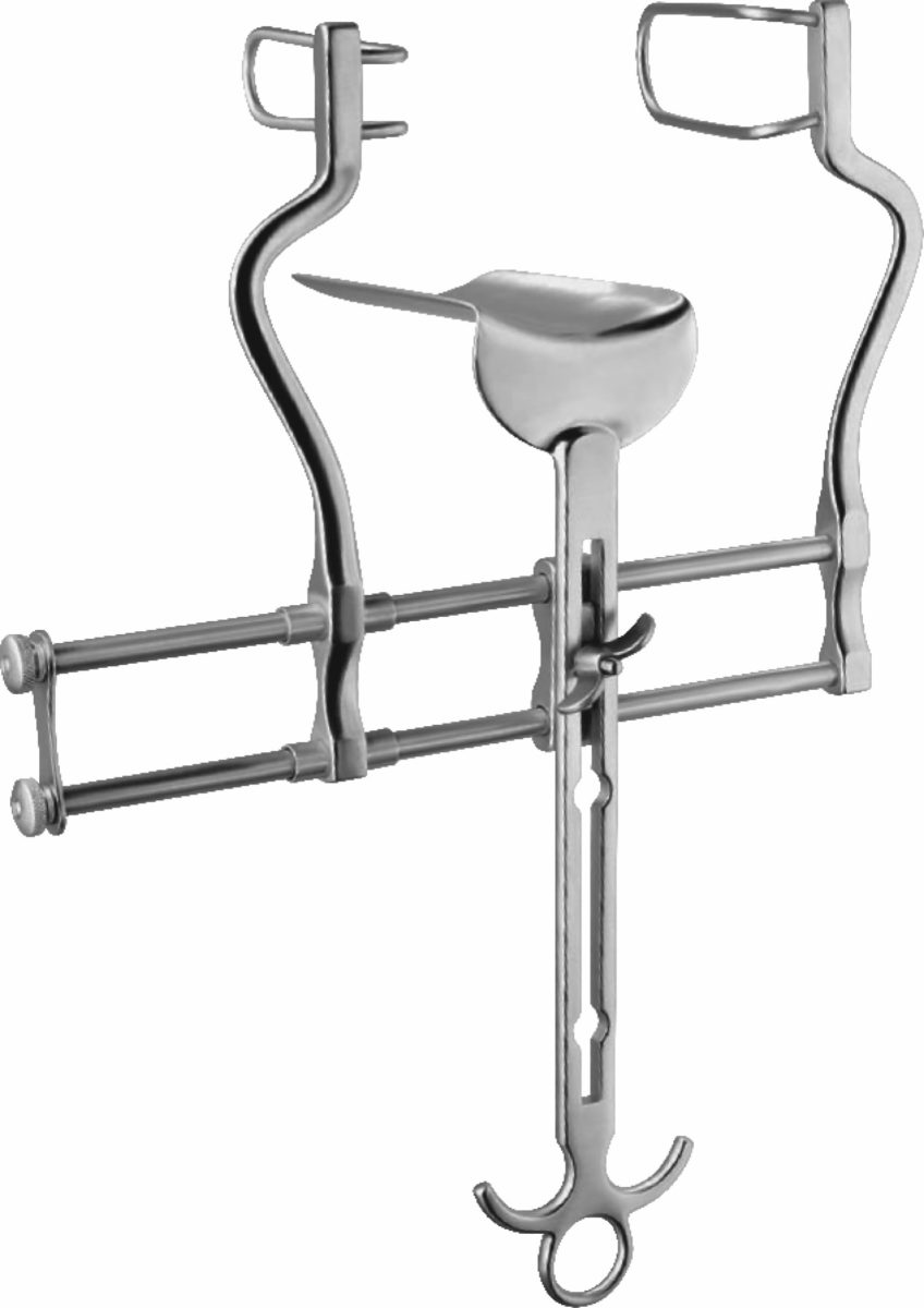 BALFOUR Abdominal retractor, 180 mm, lateral valves 100 x 32 mm and 100 ...